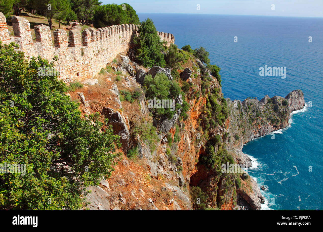 Turkey, province of Antalya, Alanya, ramparts and cliff Stock Photo - Alamy