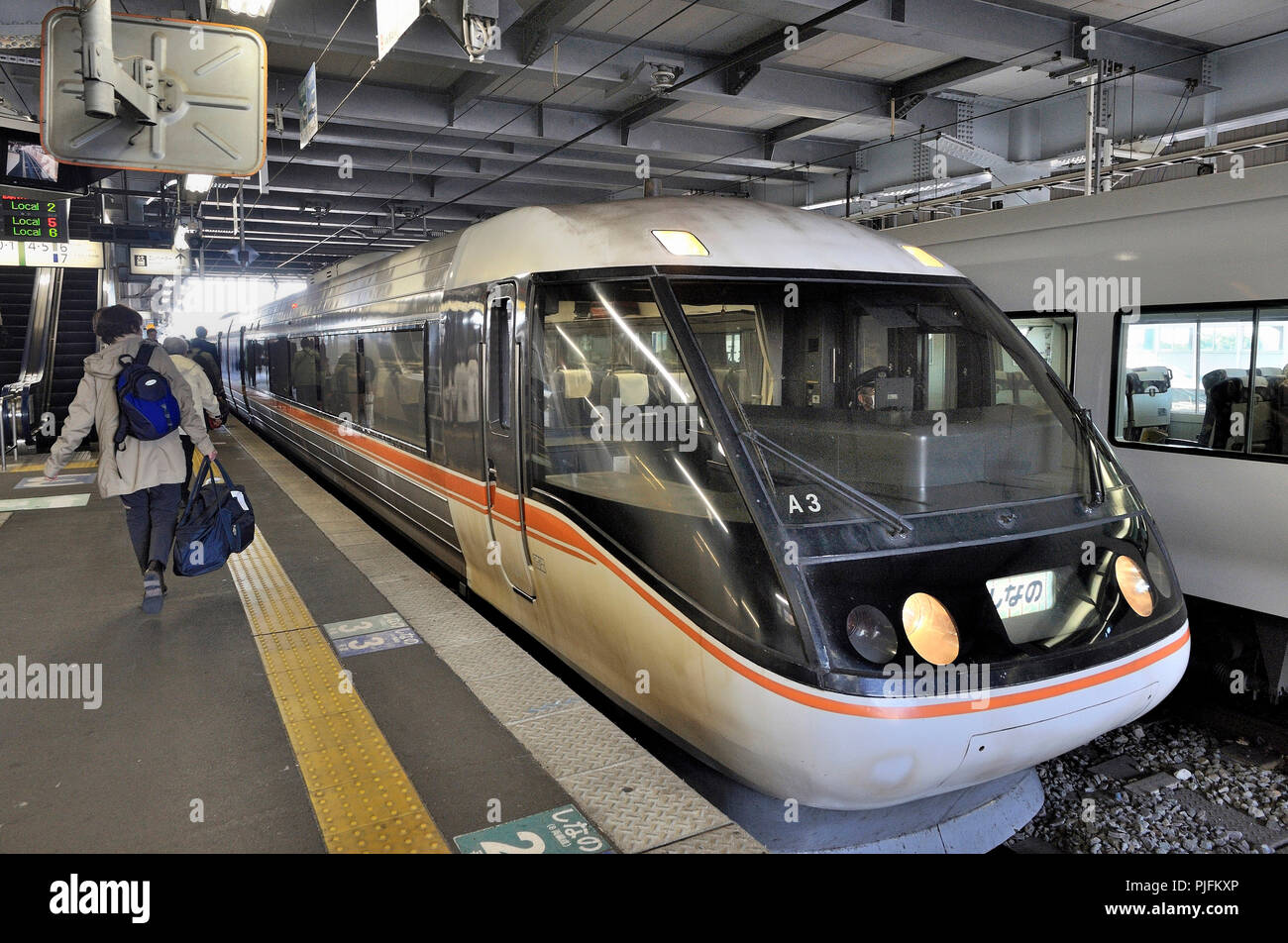 Japan, train in the Matsumoto station Stock Photo - Alamy