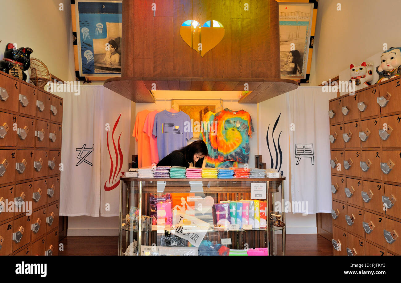 Japan, Naoshima island, public baths and art installation by the artist ...