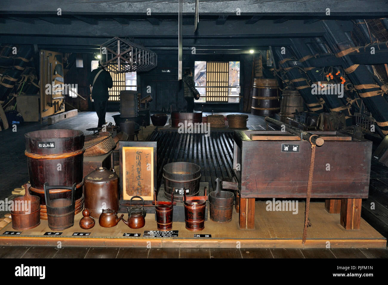 Japan, Japanese Alps, attic of a traditional house in Shirakawa-go ...