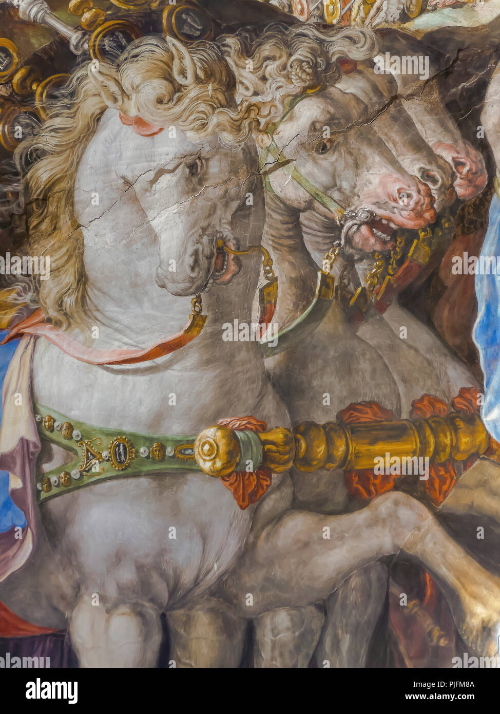 Italy, Tuscany, Florence, Palazzo Vecchio, detail in the Salone dei ...