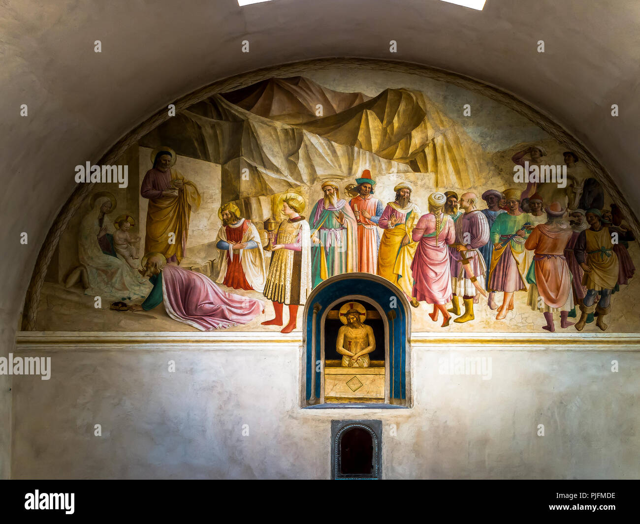 Italy, Tuscany, Florence, Convent of San Marco, monk cell painted by ...