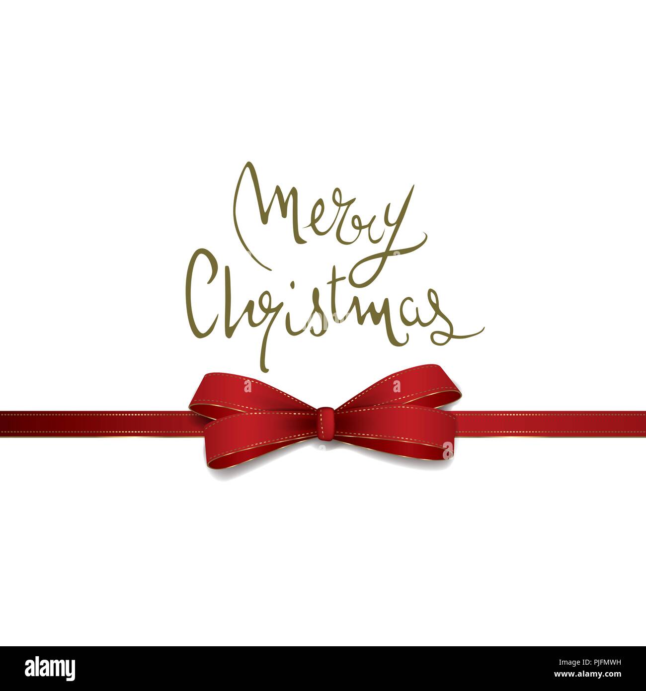 Christmas red bow full vector illustration background Stock Vector ...