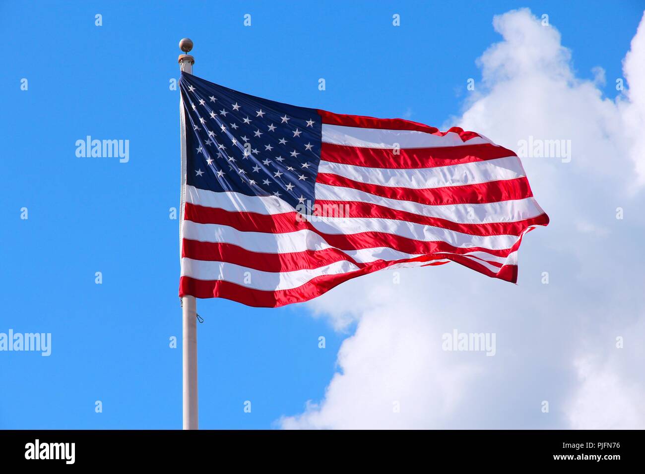 Flag of the United States, famous star spangled banner Stock Photo - Alamy