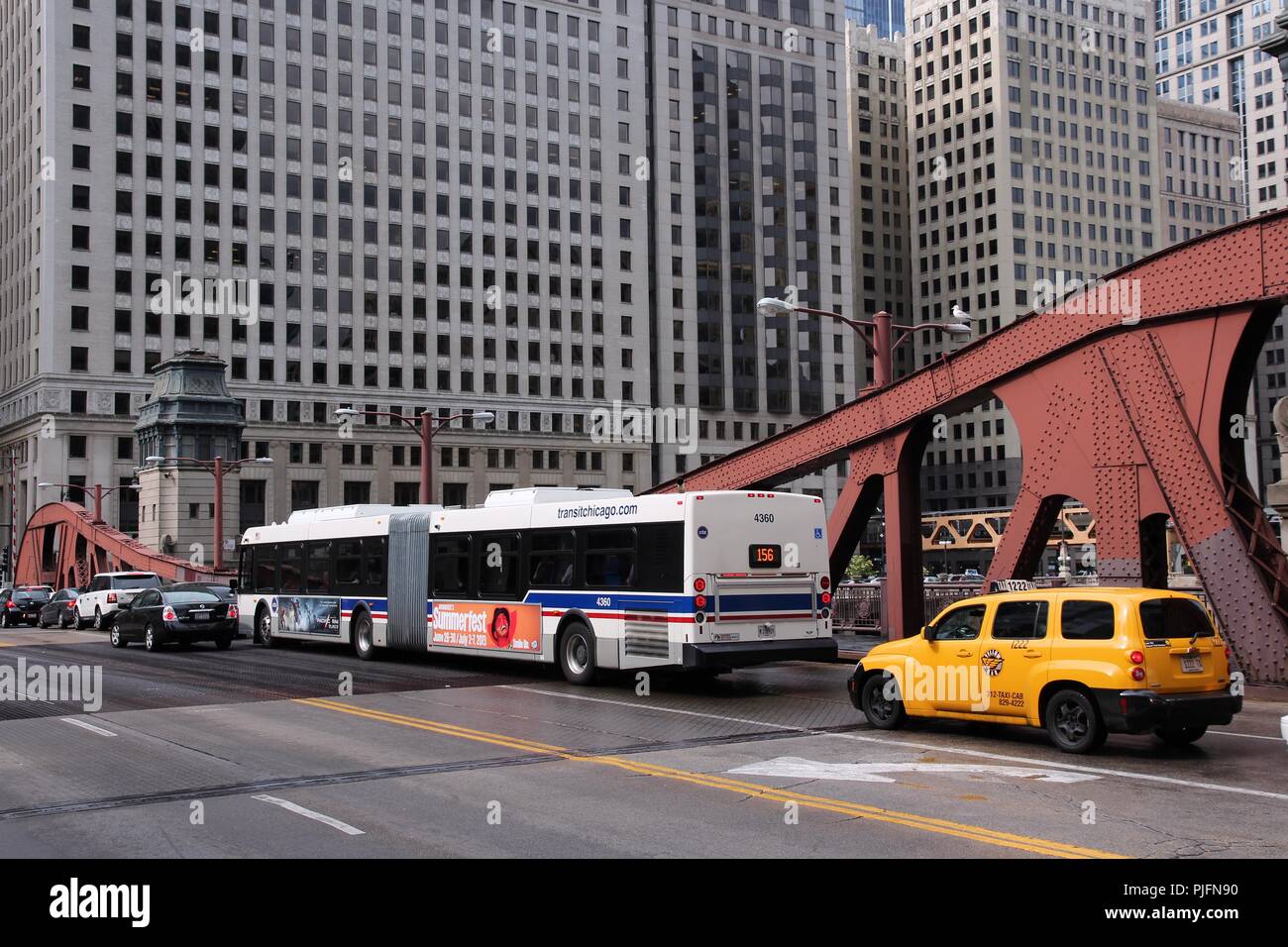 CHICAGO, USA - JUNE 26, 2013: People ride city bus in Chicago. Chicago ...