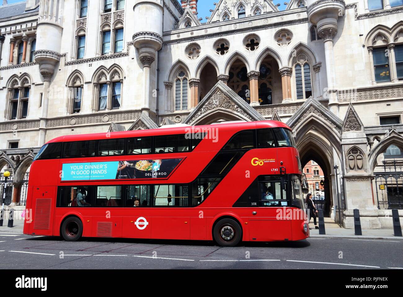LONDON, UK - JULY 6, 2016: People ride New Routemaster bus at The ...