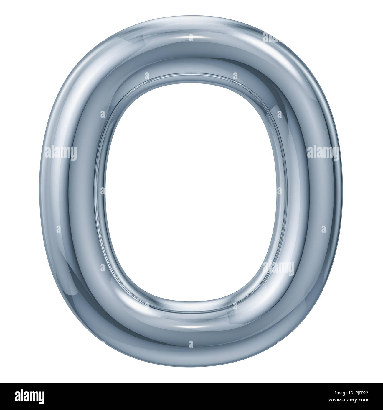 English metallic letter O, 3D rendering isolated on white background ...