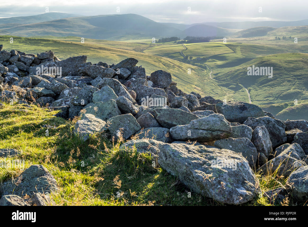 The view from Brough Law, looking down the Breamish Valley toward ...