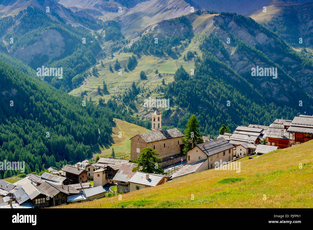 France. Hautes-Alpes (05), regional natural park of Queyras, village of ...