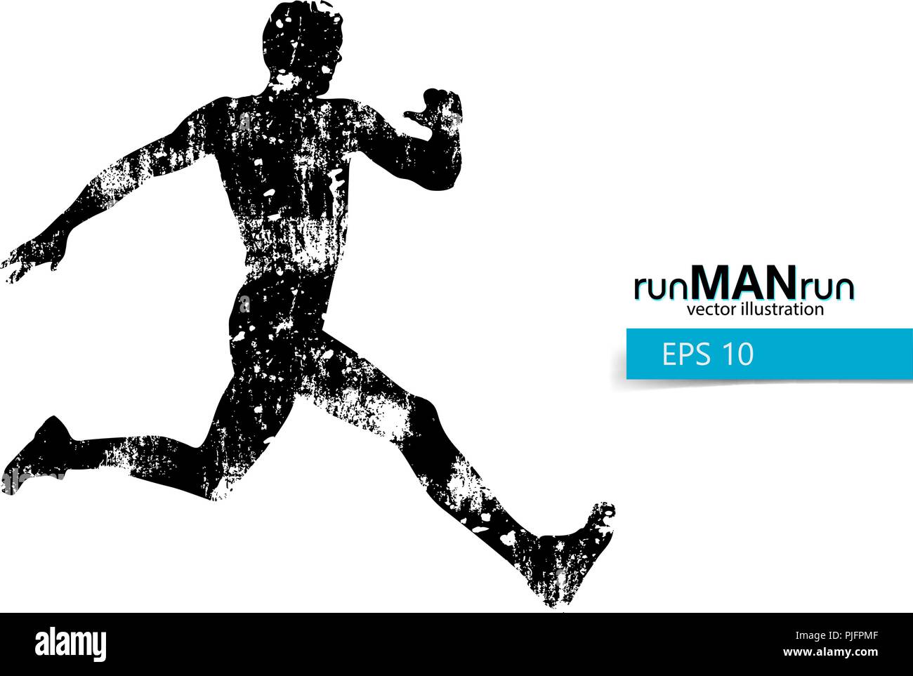 Marathon runner silhouette male Cut Out Stock Images & Pictures - Alamy