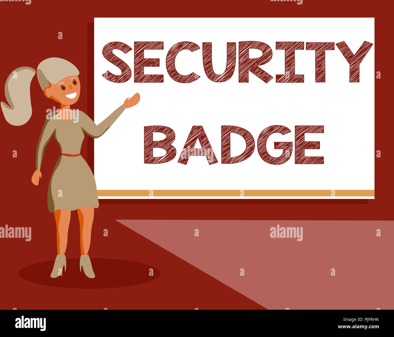 Handwriting text Security Badge. Concept meaning Credential used to ...
