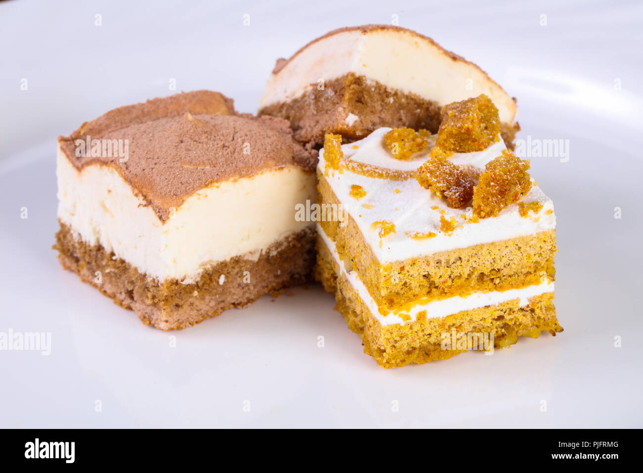 Sweet and fresh Cake with cream Stock Photo - Alamy