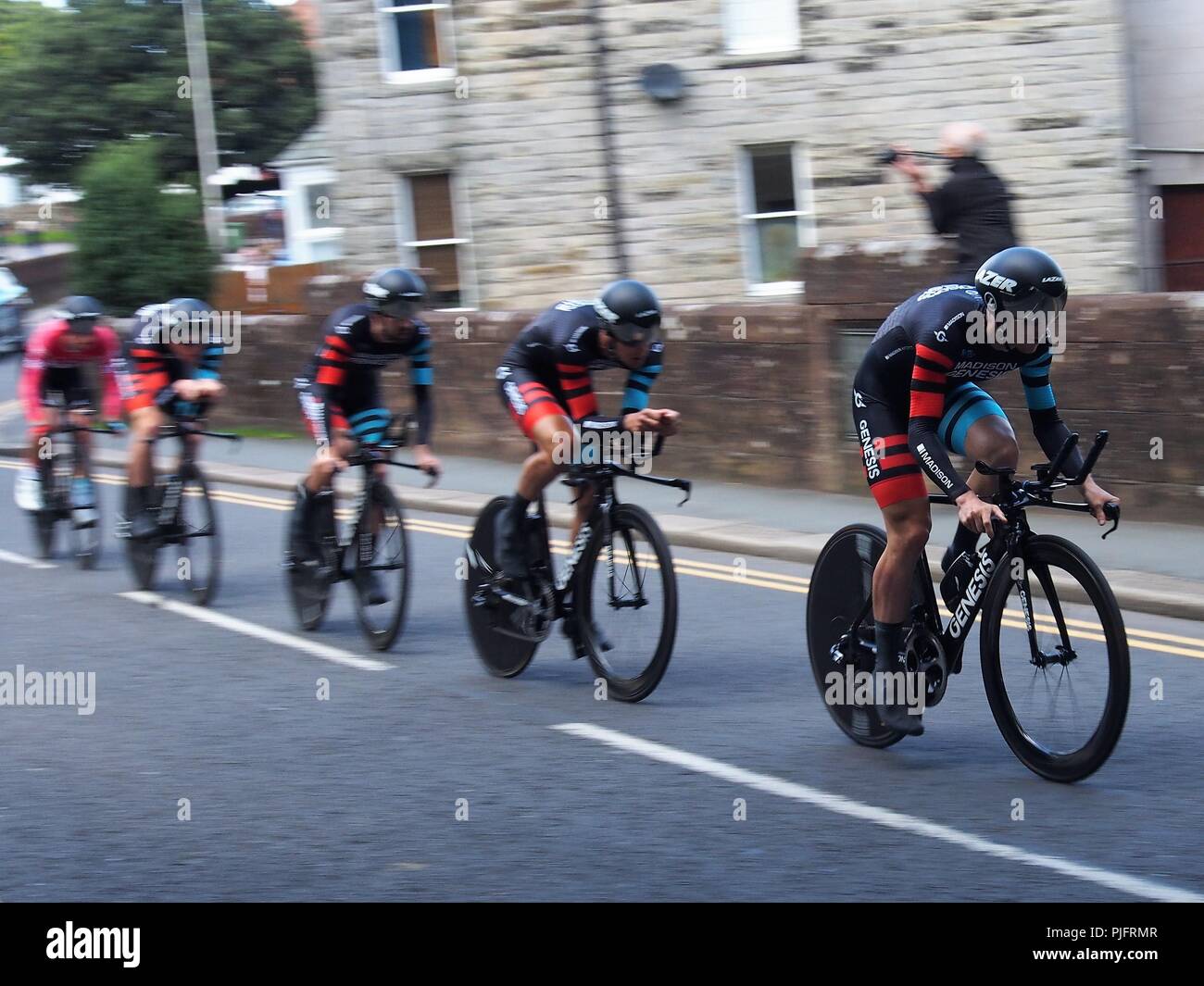Madison Genesis competing in the Team Time Trial, Tour of Britain 2018 ...