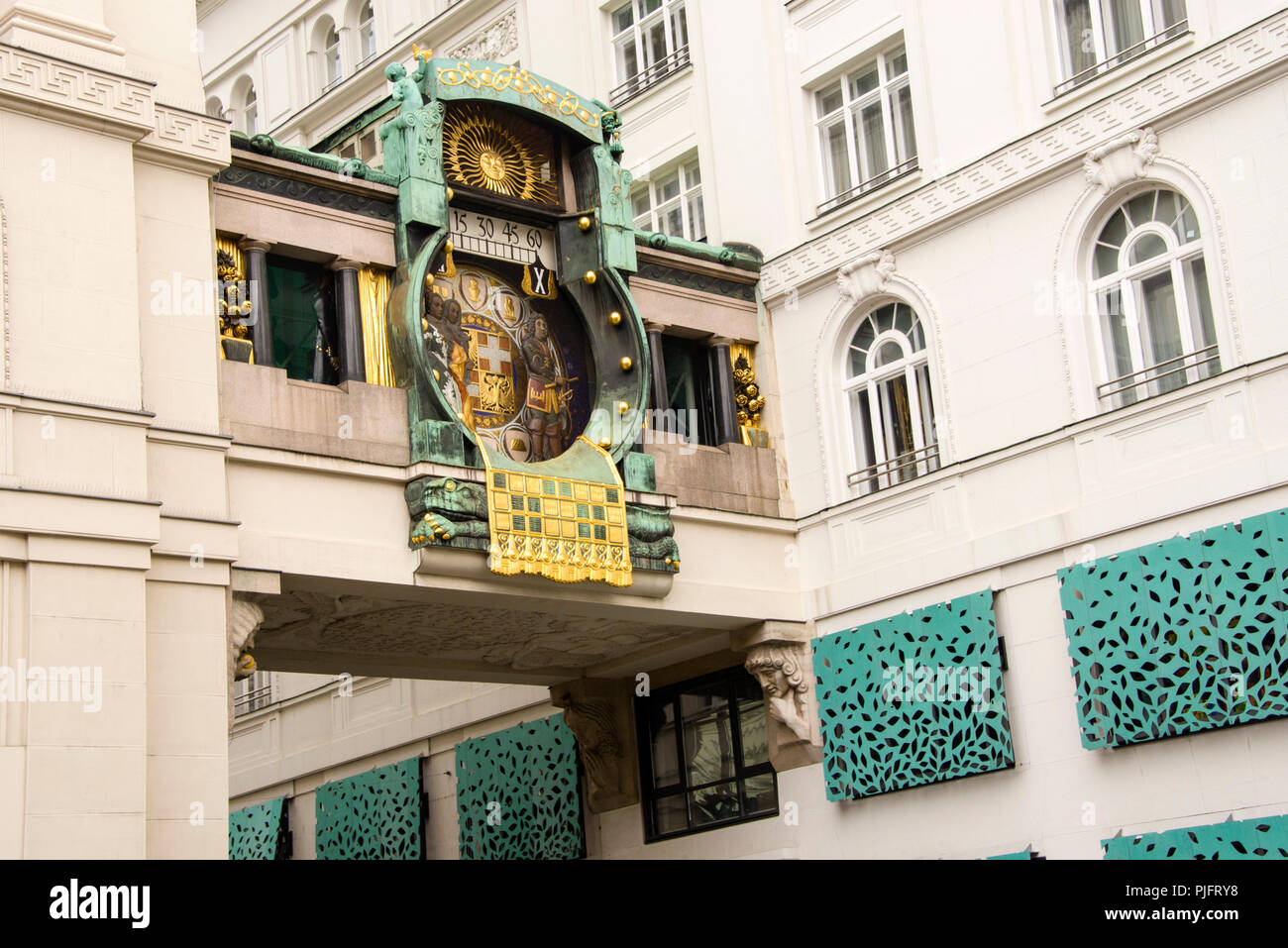 Art Nouveau mechanical clock, Ankerhur, the Anker Clock in Vienna ...