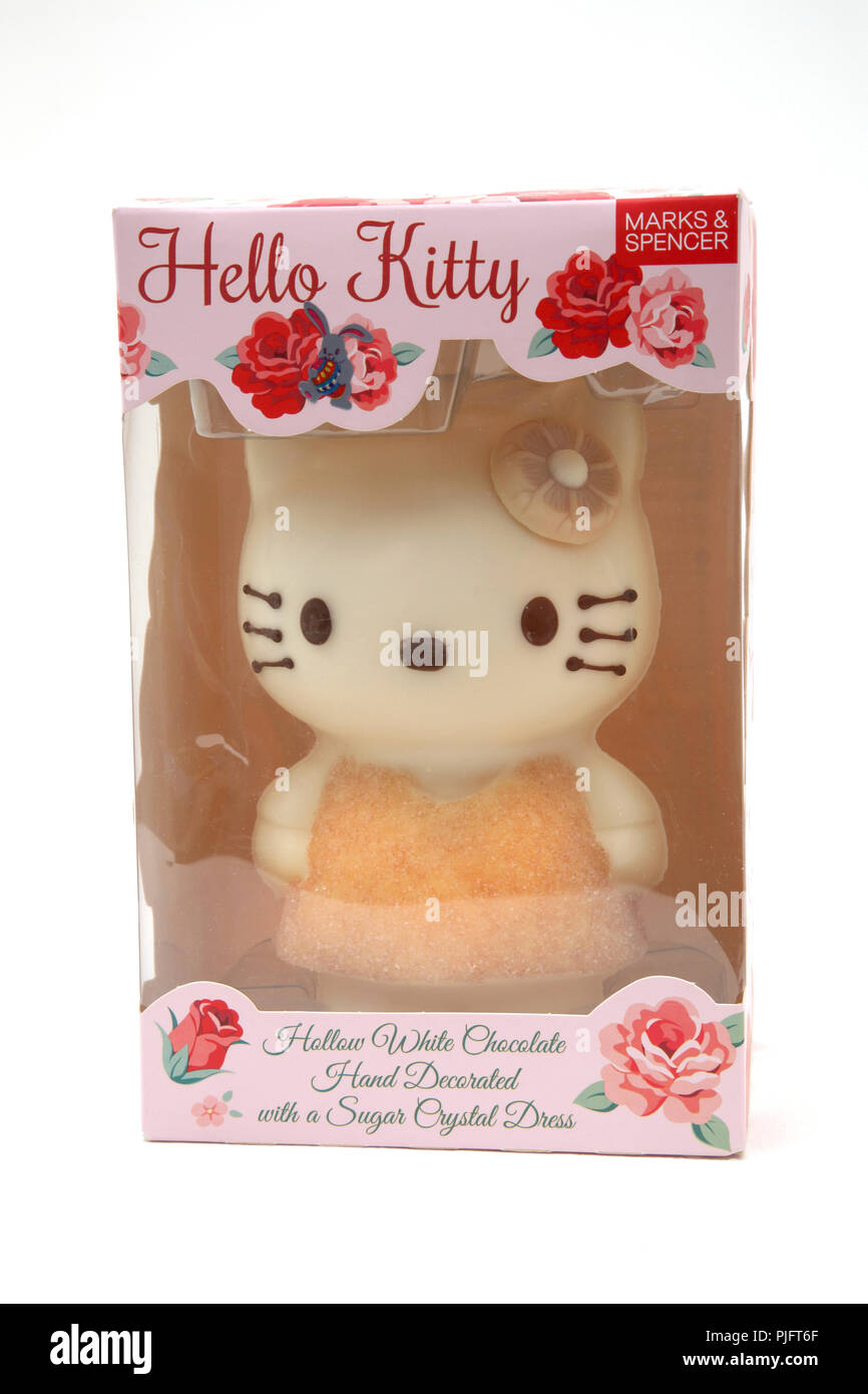 Hello Kitty Hollow White Chocolate with Sugar Crystals Stock Photo - Alamy