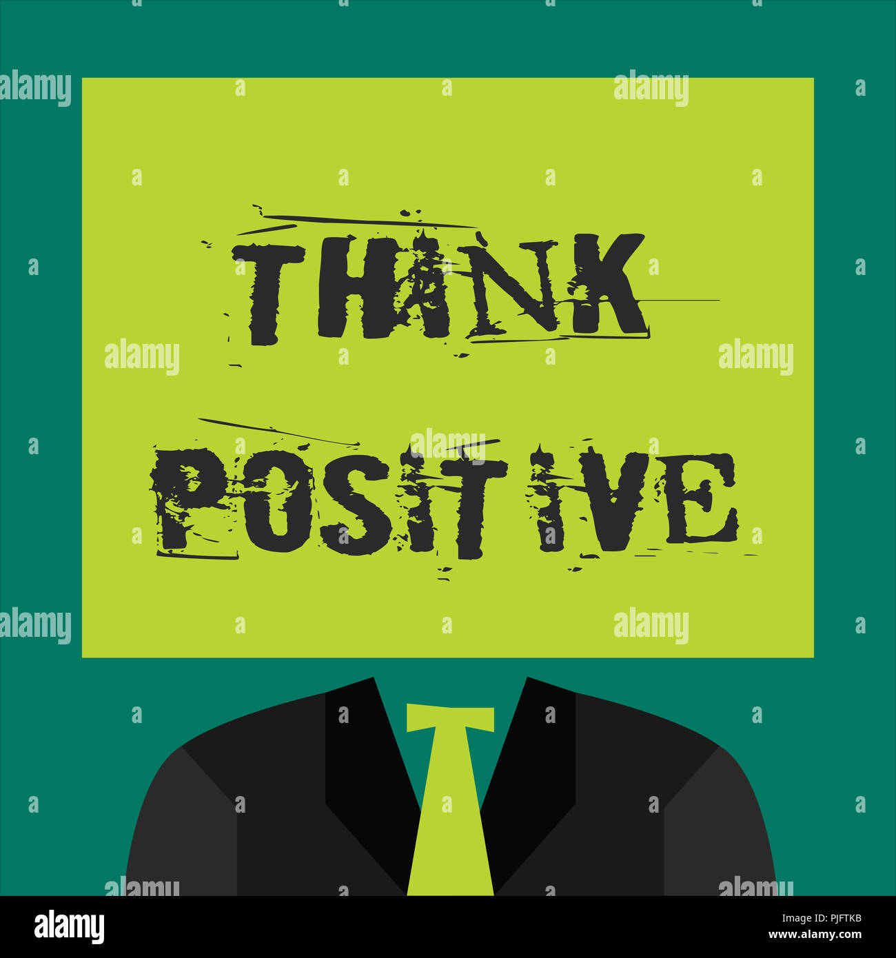 Text sign showing Think Positive. Conceptual photo The tendency to be ...