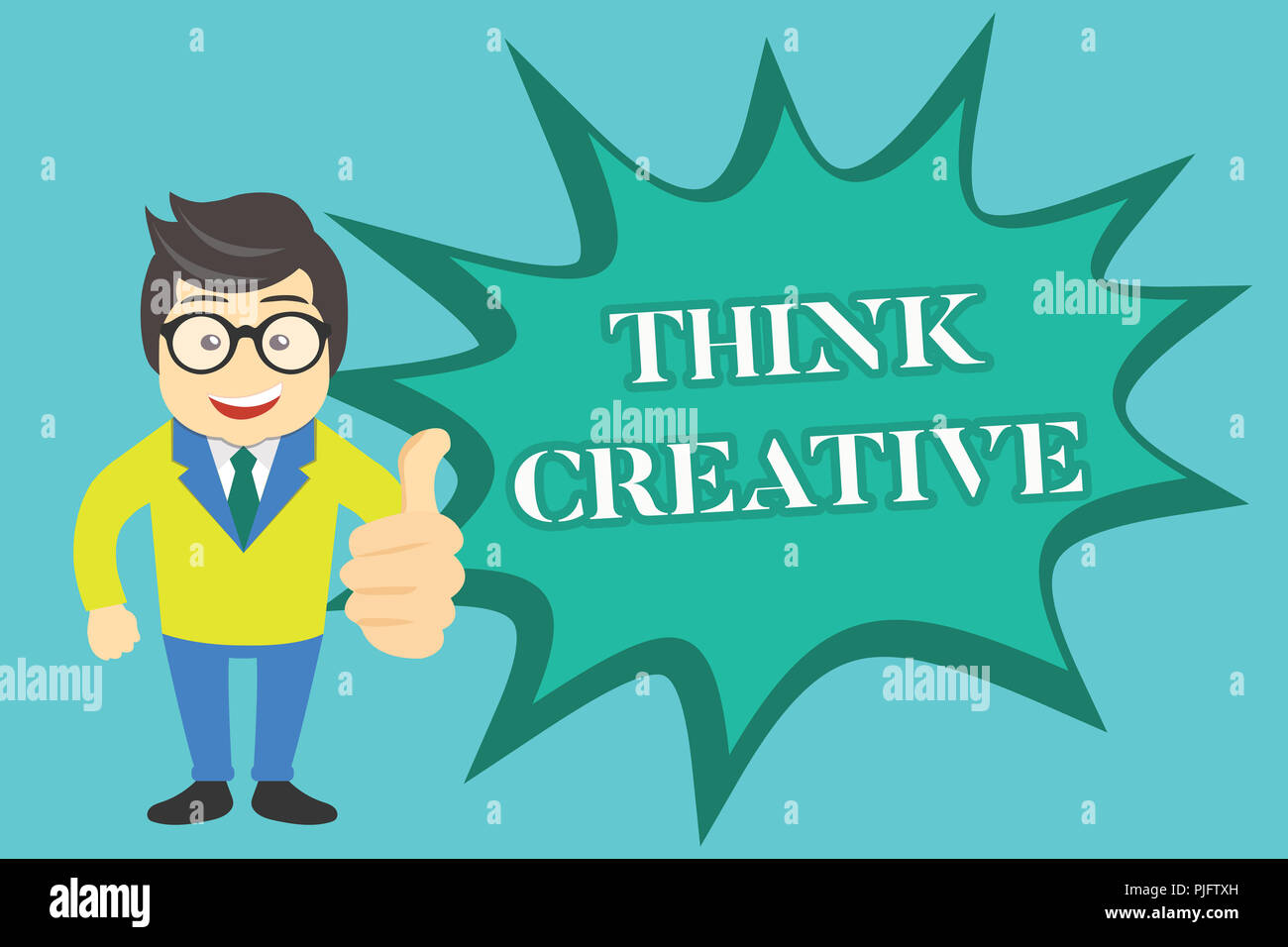 Writing note showing Think Creative. Business photo showcasing The ...