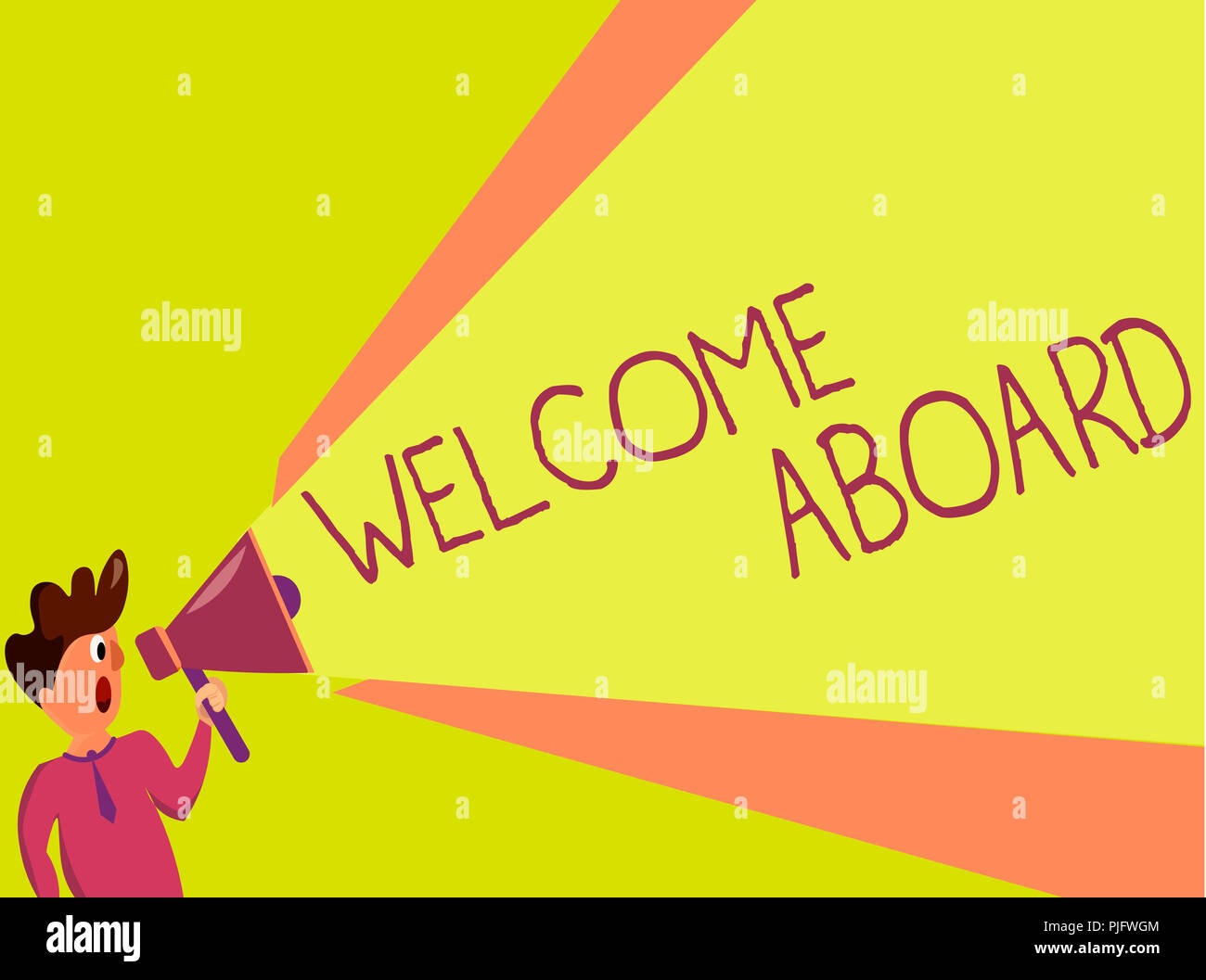 Handwriting text writing Welcome Aboard. Concept meaning Expression of ...