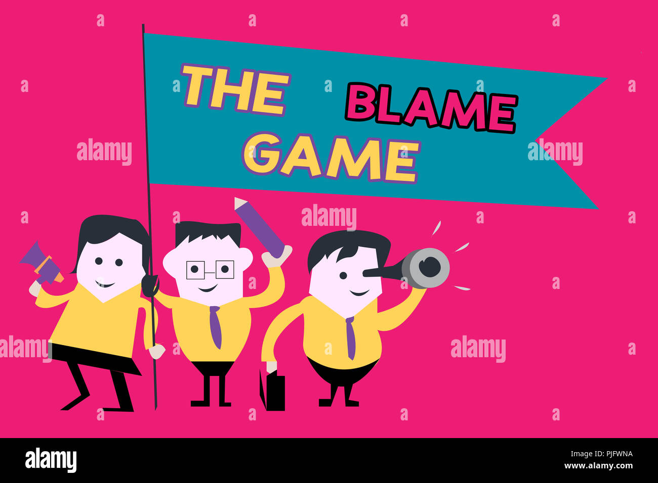 Word writing text The Blame Game. Business concept for A situation when ...