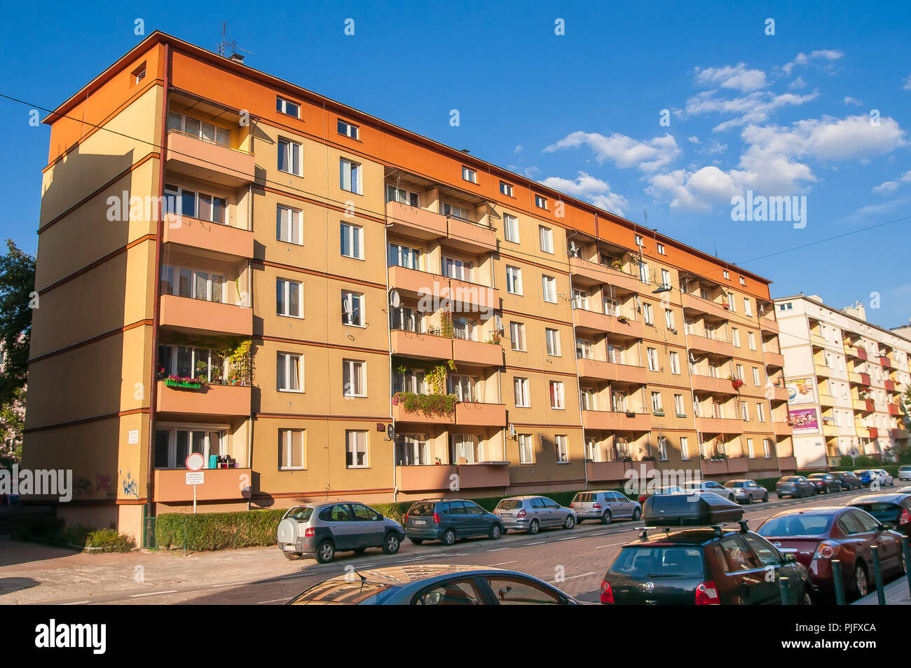 Poland, Wroclaw. Concrete flats building in city center Stock Photo - Alamy
