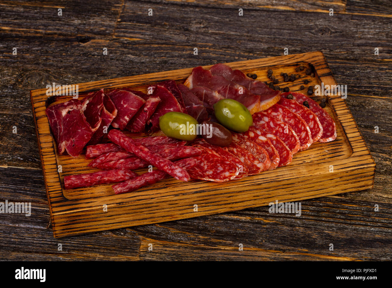 Italian meat plate mix assortment Stock Photo - Alamy