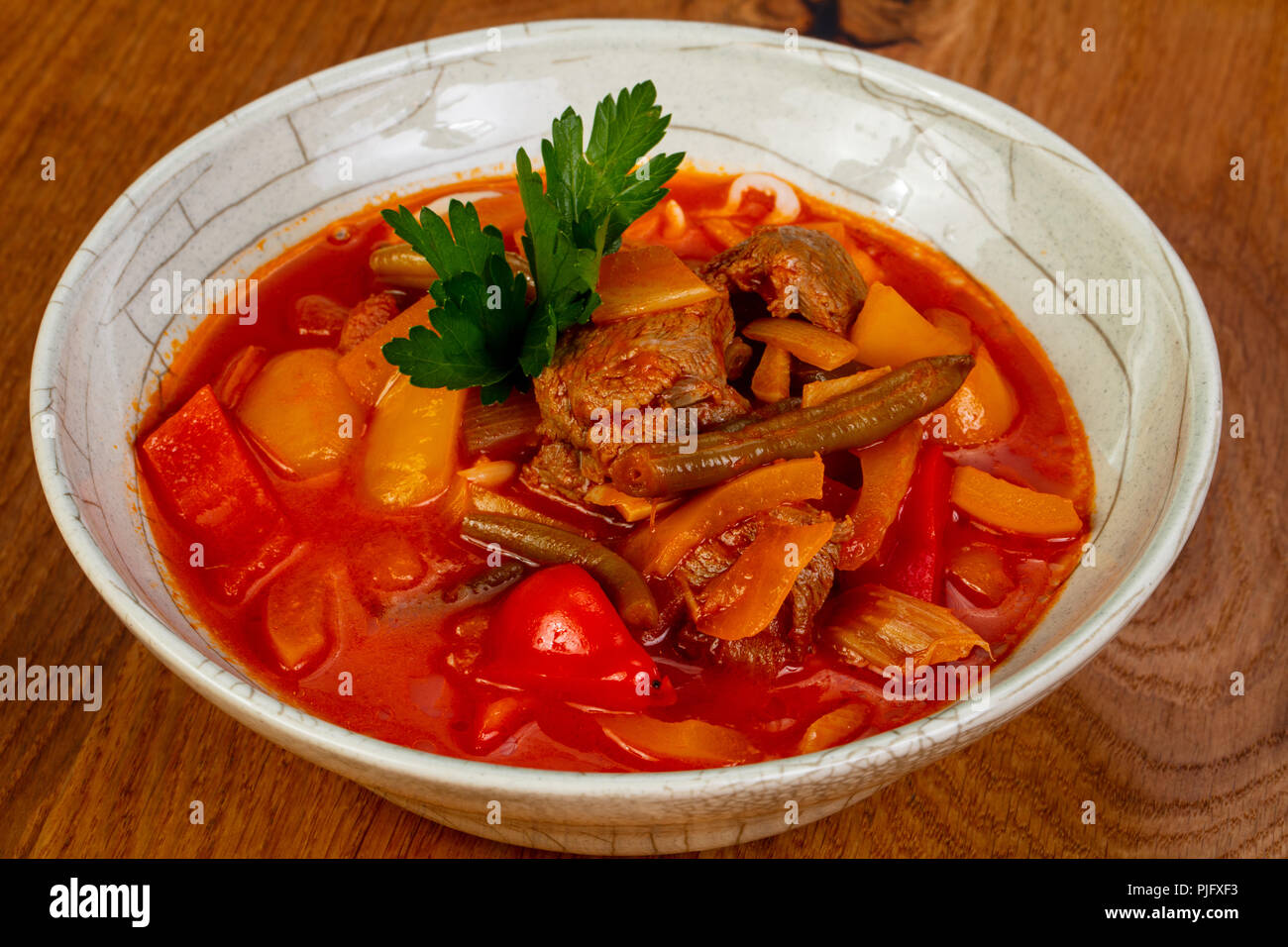 Traditional lagman soup with lamb Stock Photo - Alamy