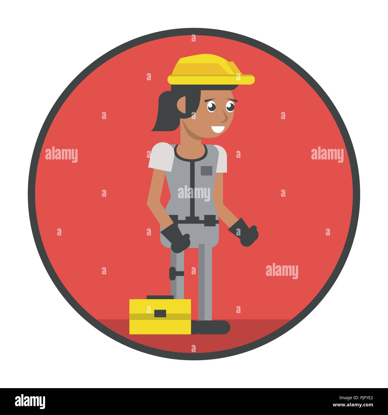 Woman safety helmet icon Cut Out Stock Images & Pictures - Alamy