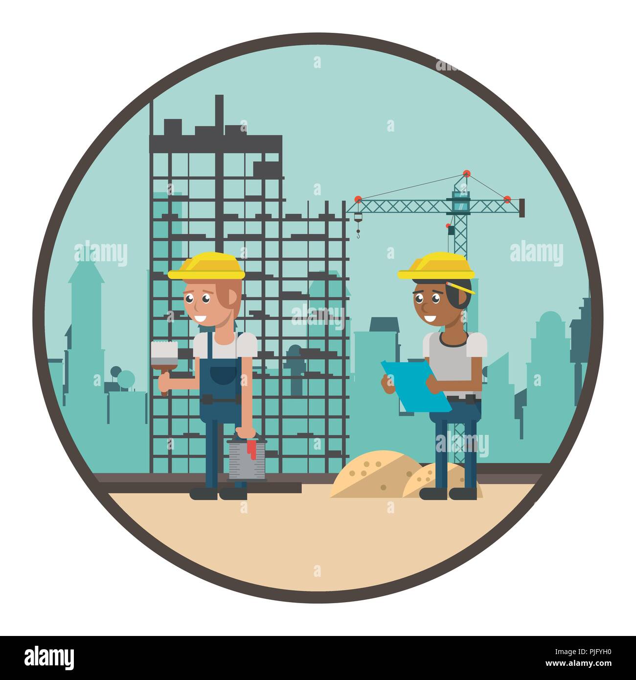 Construction workers cartoons Stock Vector Image & Art - Alamy