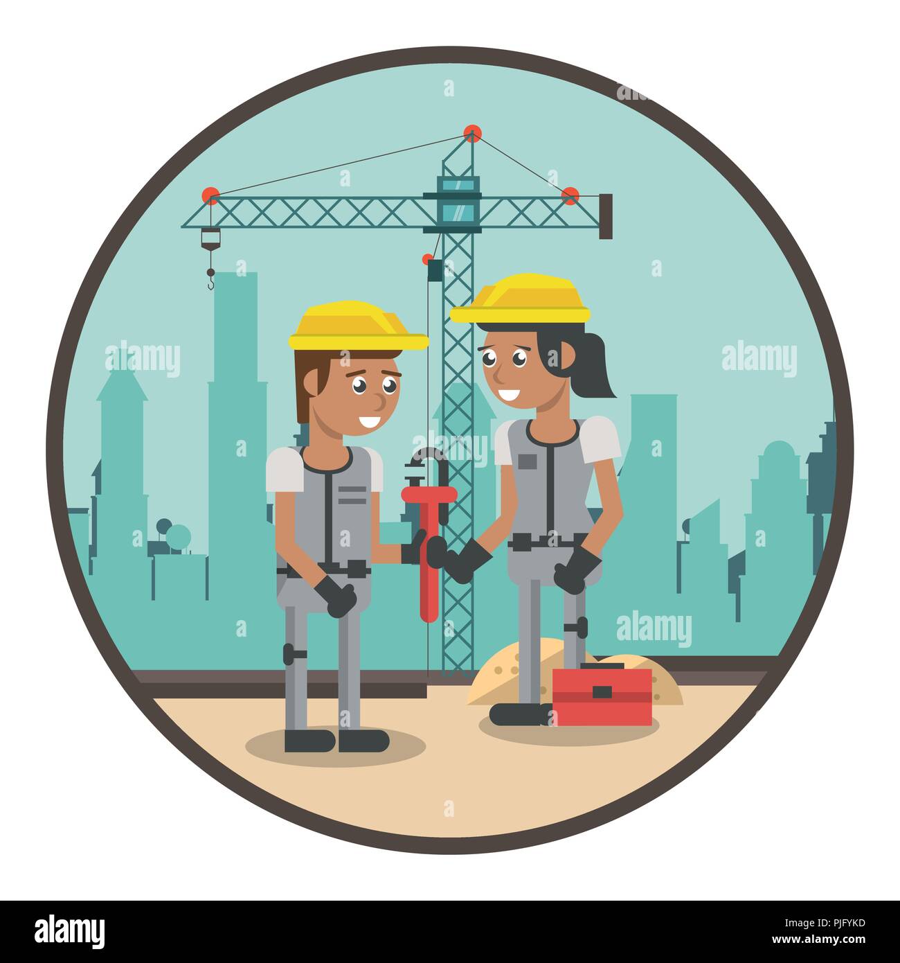 Construction workers cartoons Stock Vector Image & Art - Alamy
