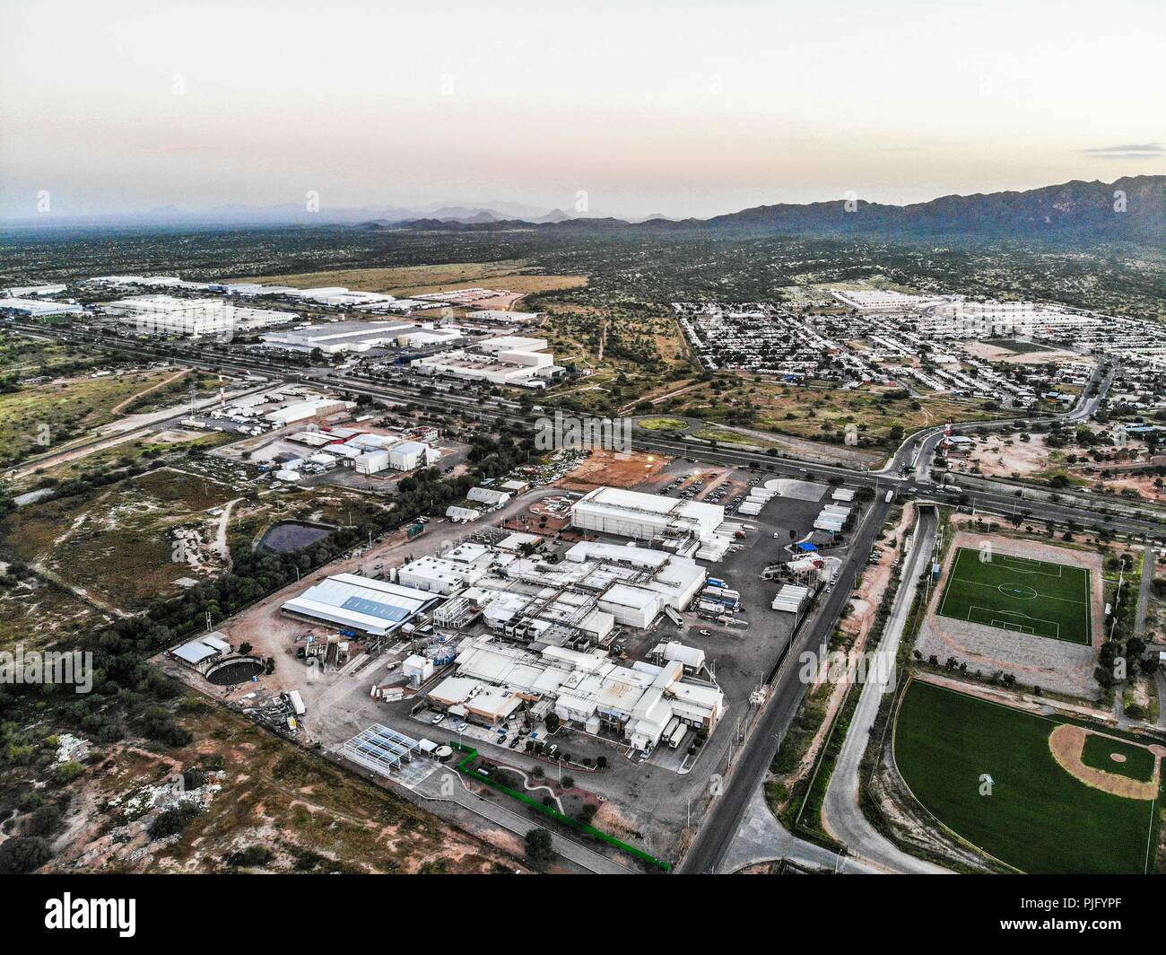 Aerial view of the Ford Motor Company automotive company in the ...