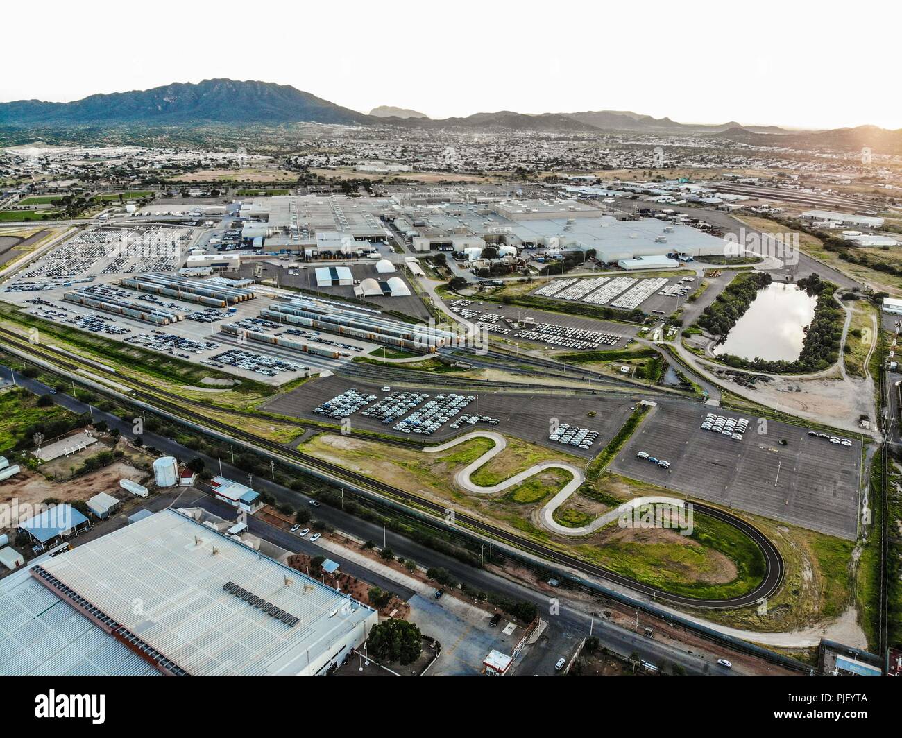 Aerial view of the Ford Motor Company automotive company in the ...