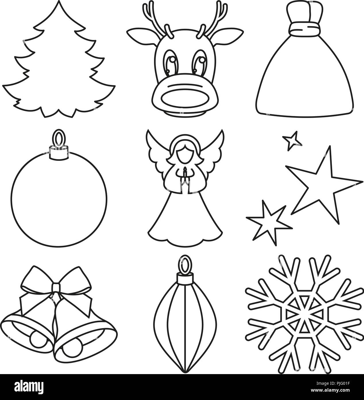 Christmas bauble line icon Black and White Stock Photos & Images - Alamy