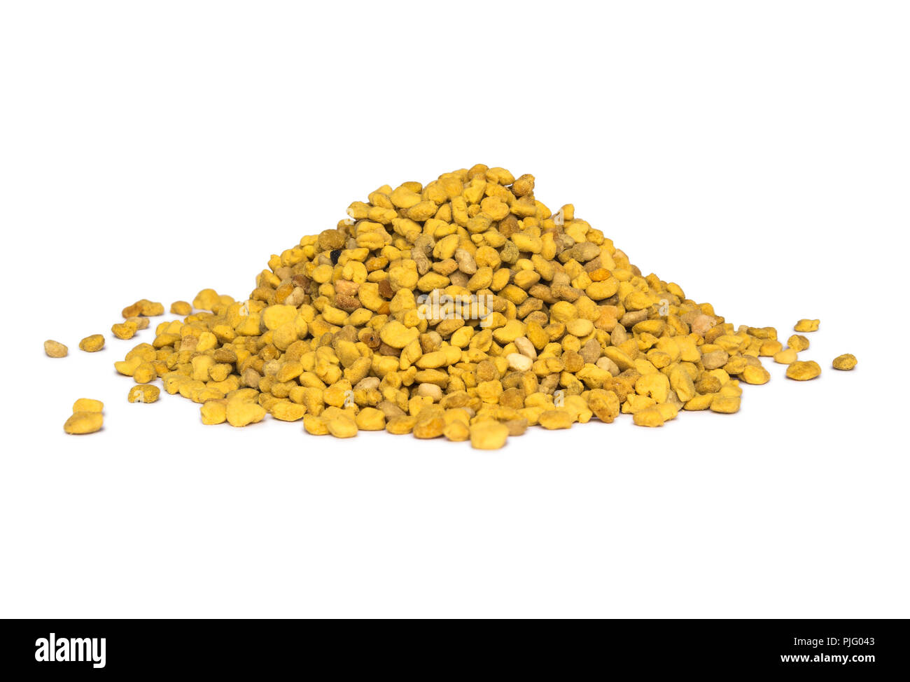 Bee pollen granules isolated on white background Stock Photo - Alamy