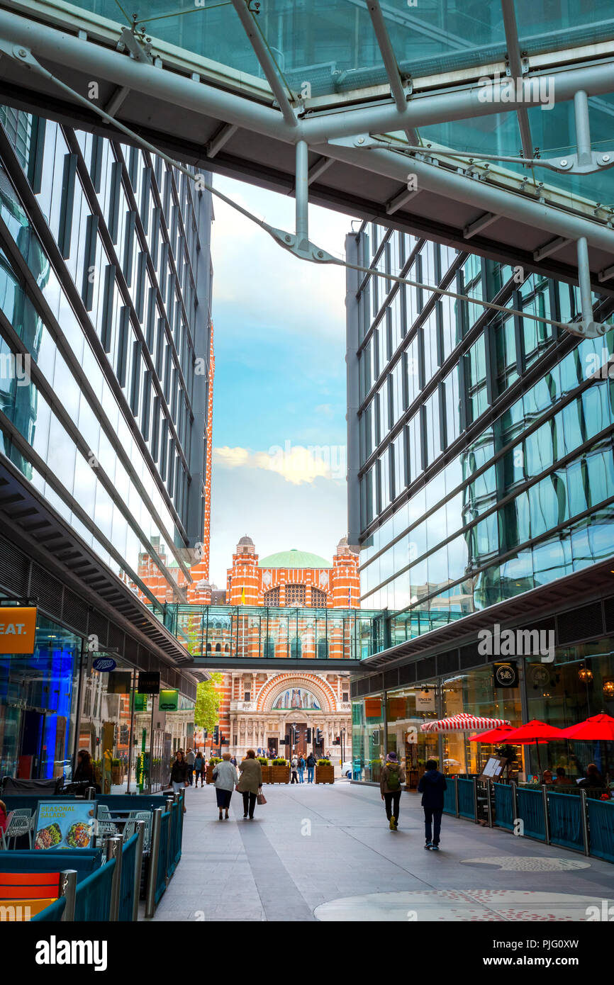 LONDON, UK - MAY 13 2018: Cardinal Place is a retail and office ...