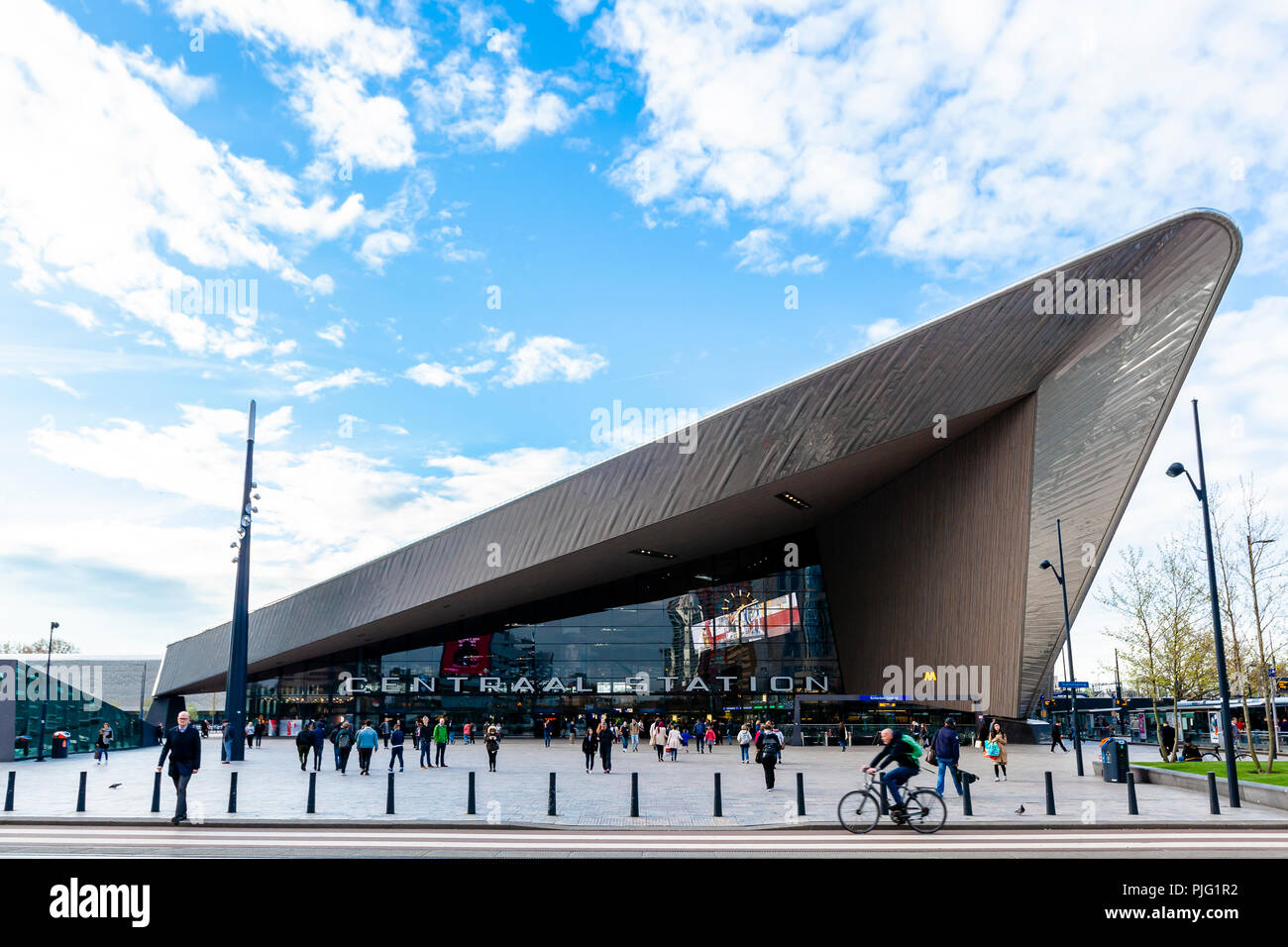 ROTTERDAM, Netherlands - April 15 2017: Rotterdam Centraal Rail Station ...