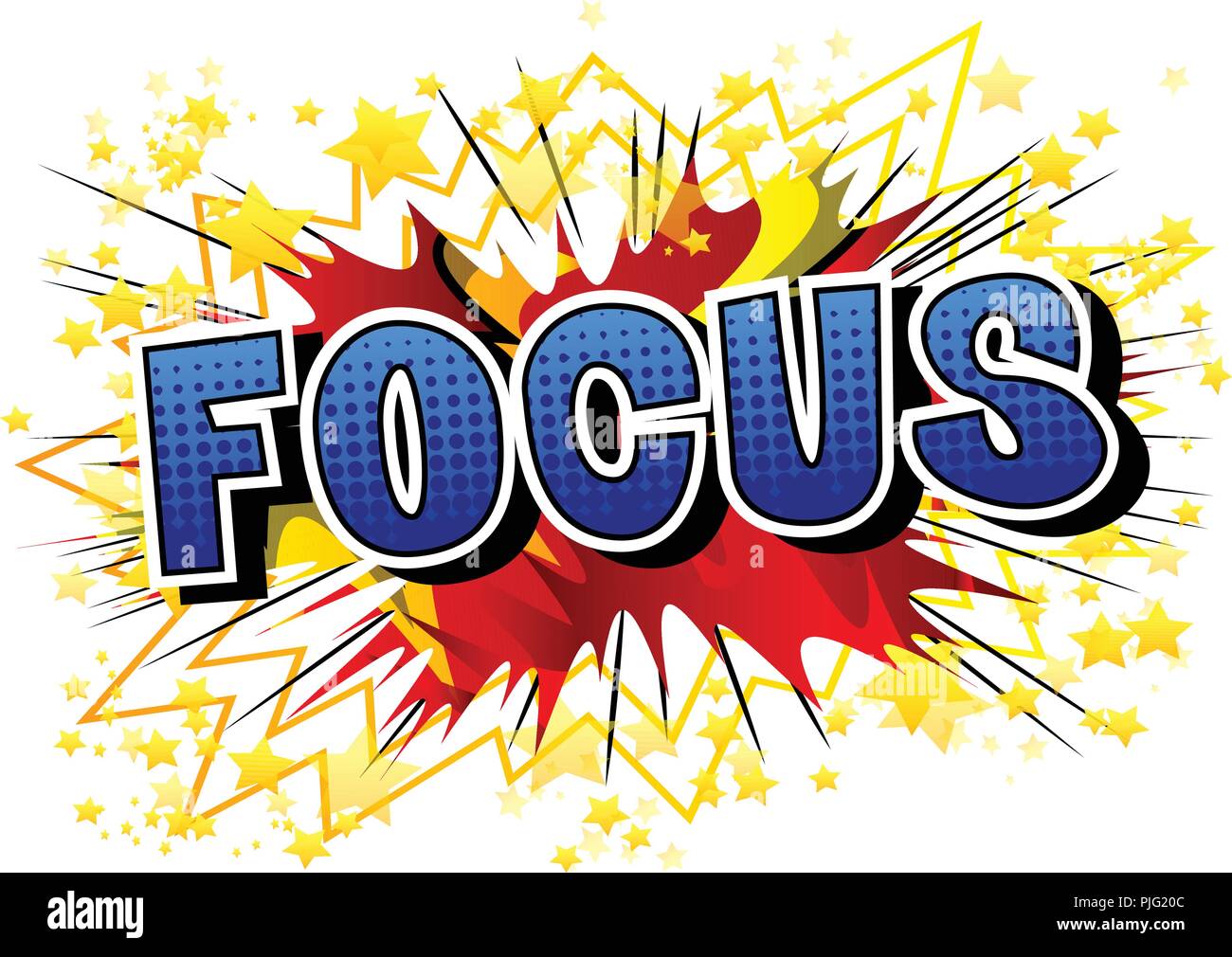 Focus - Vector illustrated comic book style phrase Stock Vector Image ...
