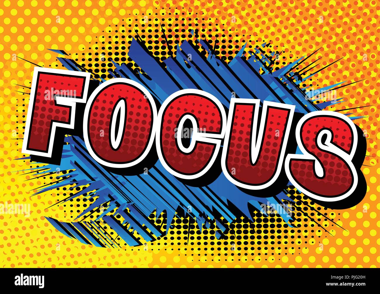 Focus Vector Illustrated Comic Book Style Phrase Stock Vector Image