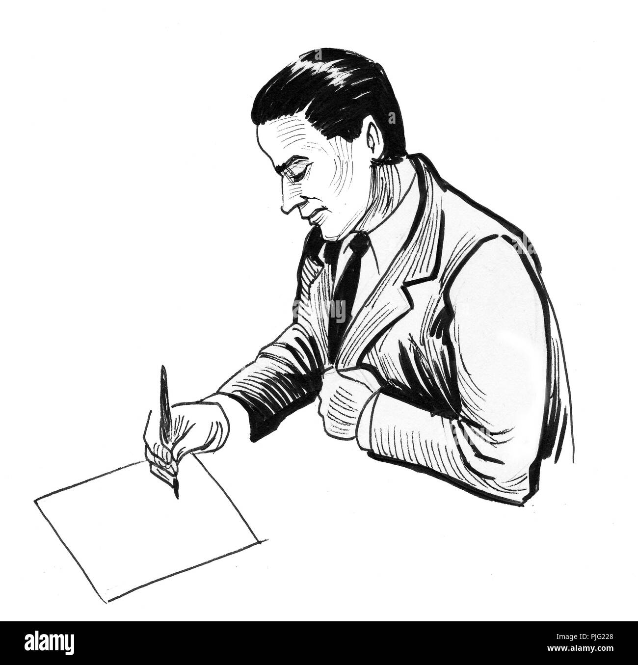 Businessman writing Black and White Stock Photos & Images - Alamy