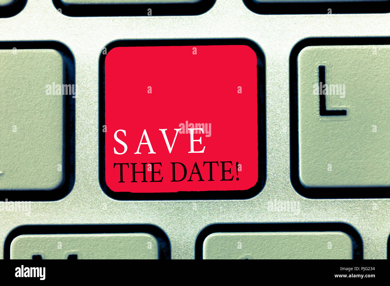 Word writing text Save The Date. Business concept for Remembering the schedule Mark the calendar ...