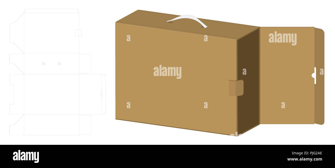 packaging box 3d mockup with dieline template Stock Vector Image & Art ...