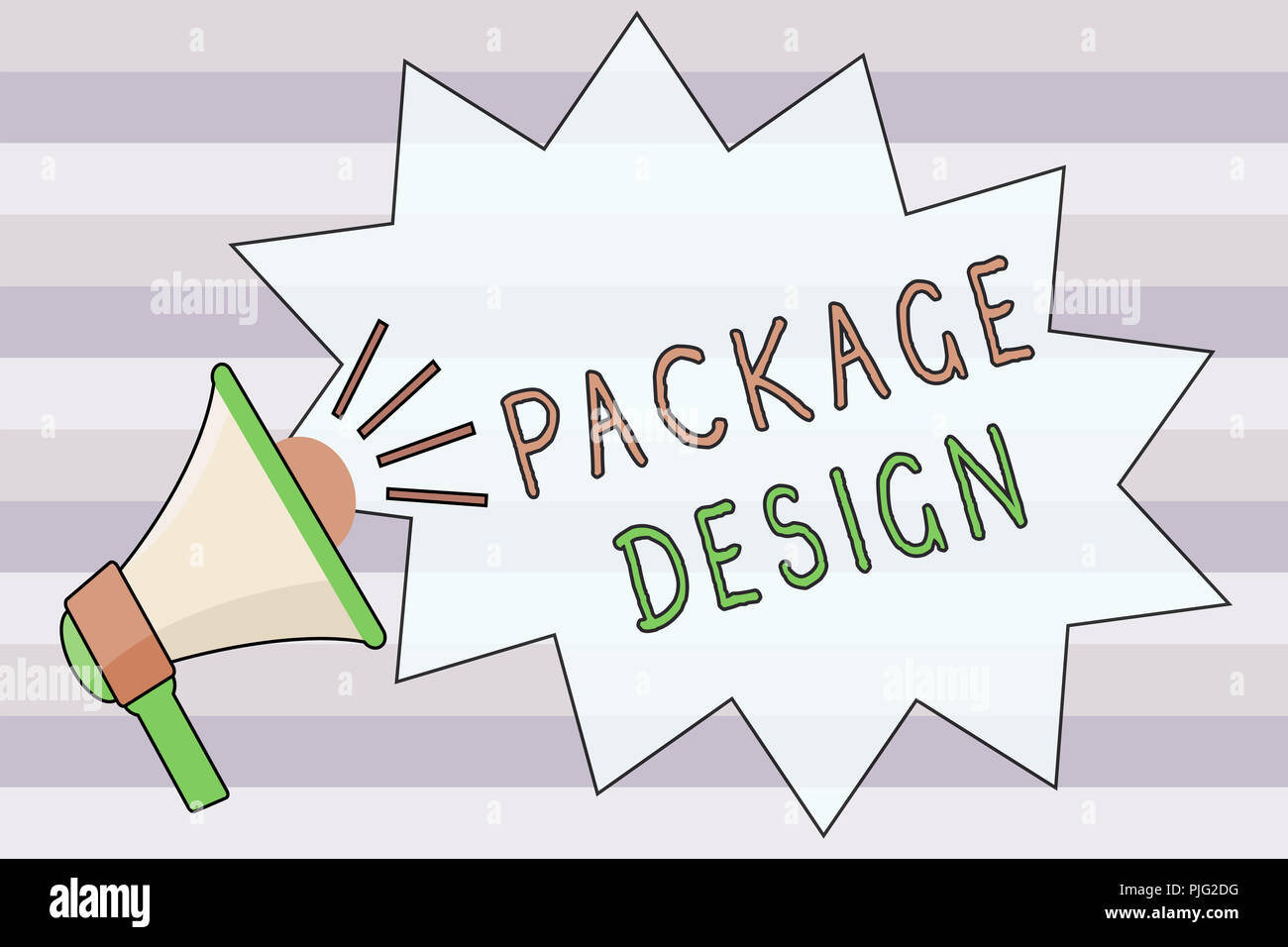Text sign showing Package Design. Conceptual photo Strategy in creating ...