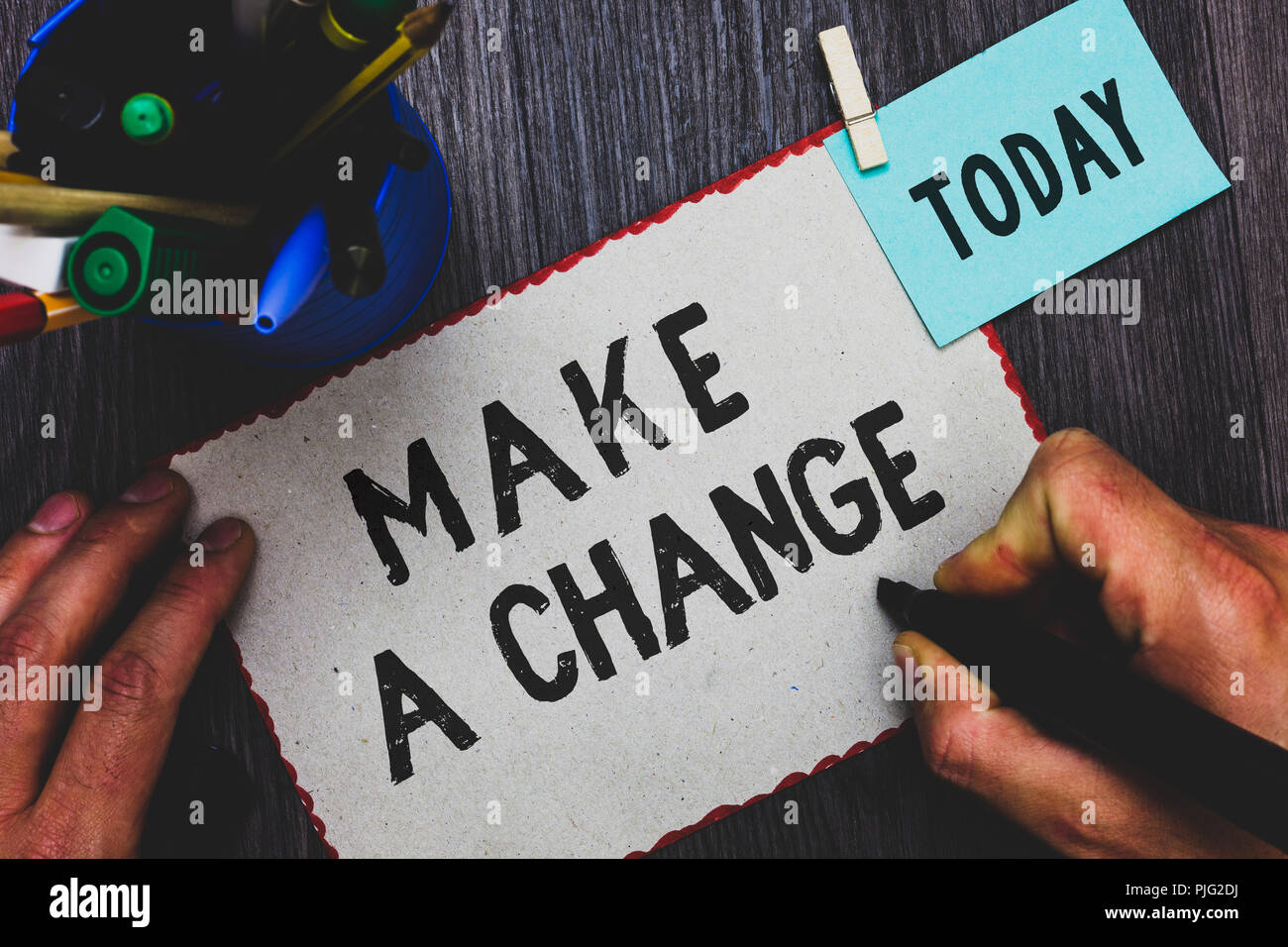 Conceptual hand writing showing Make A Change. Business photo text ...