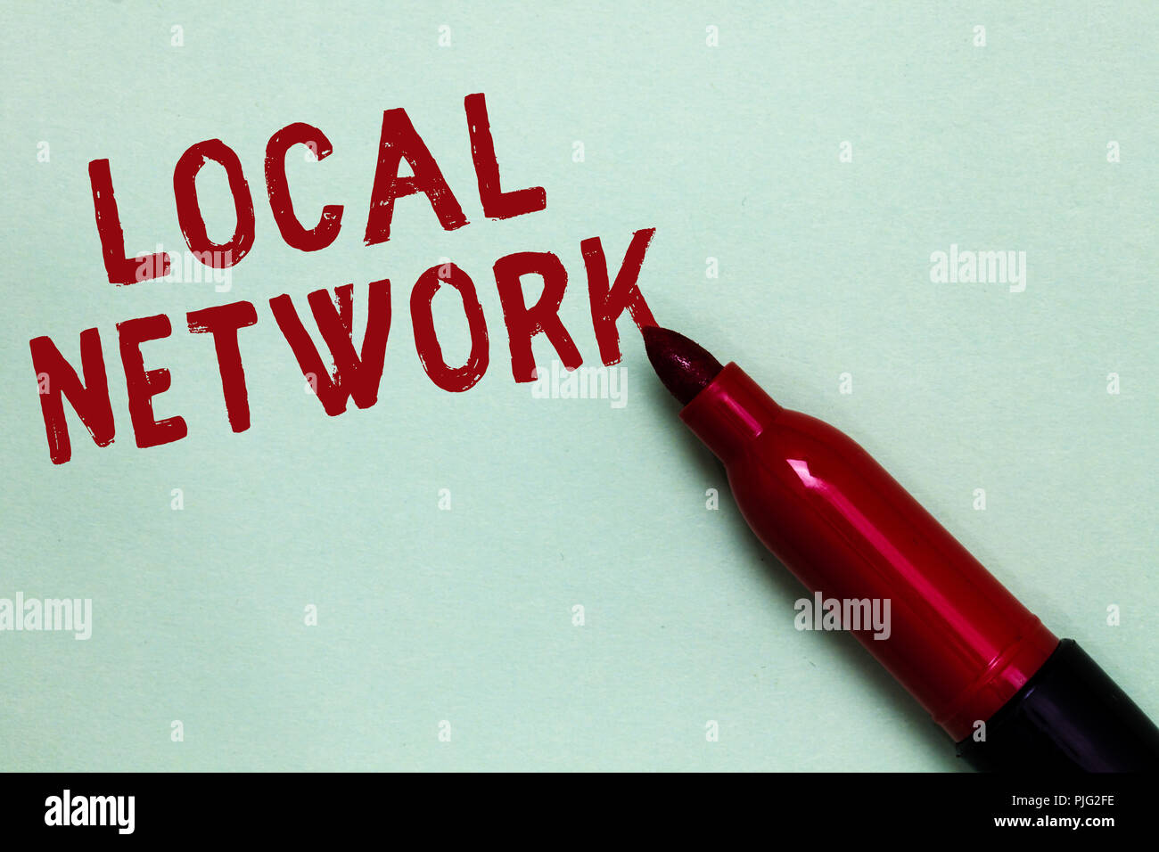 Handwriting text Local Network. Concept meaning Intranet LAN Radio ...