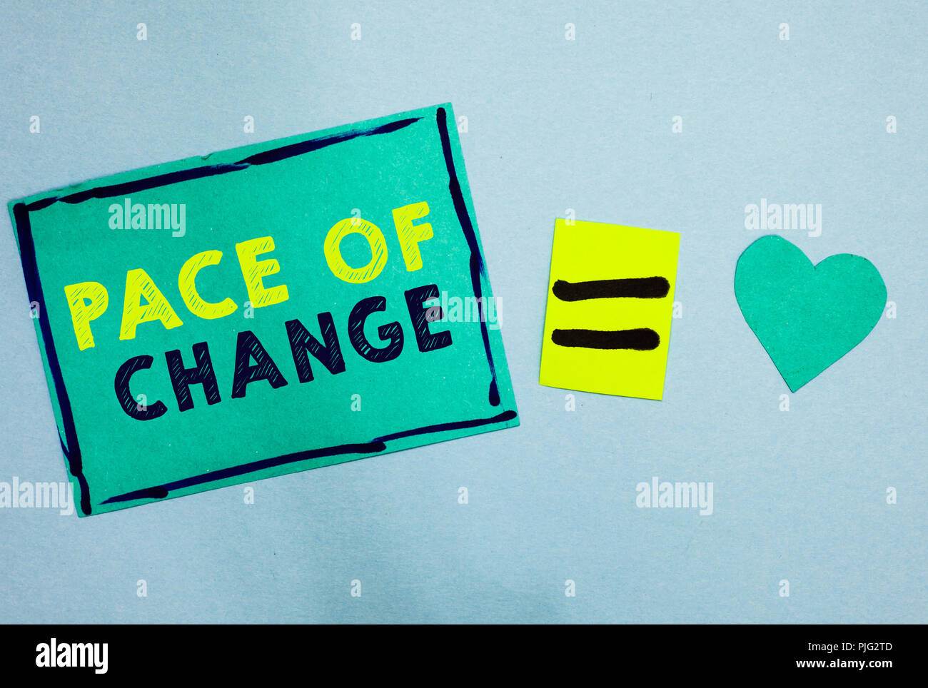 Handwriting text Pace Of Change. Concept meaning Shift in normal ...