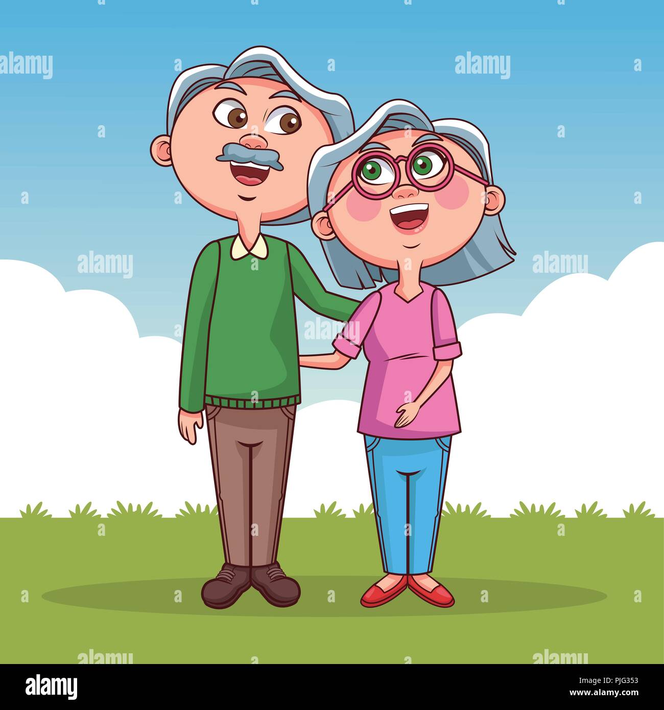 Cute grandparents cartoon Stock Vector Image & Art - Alamy
