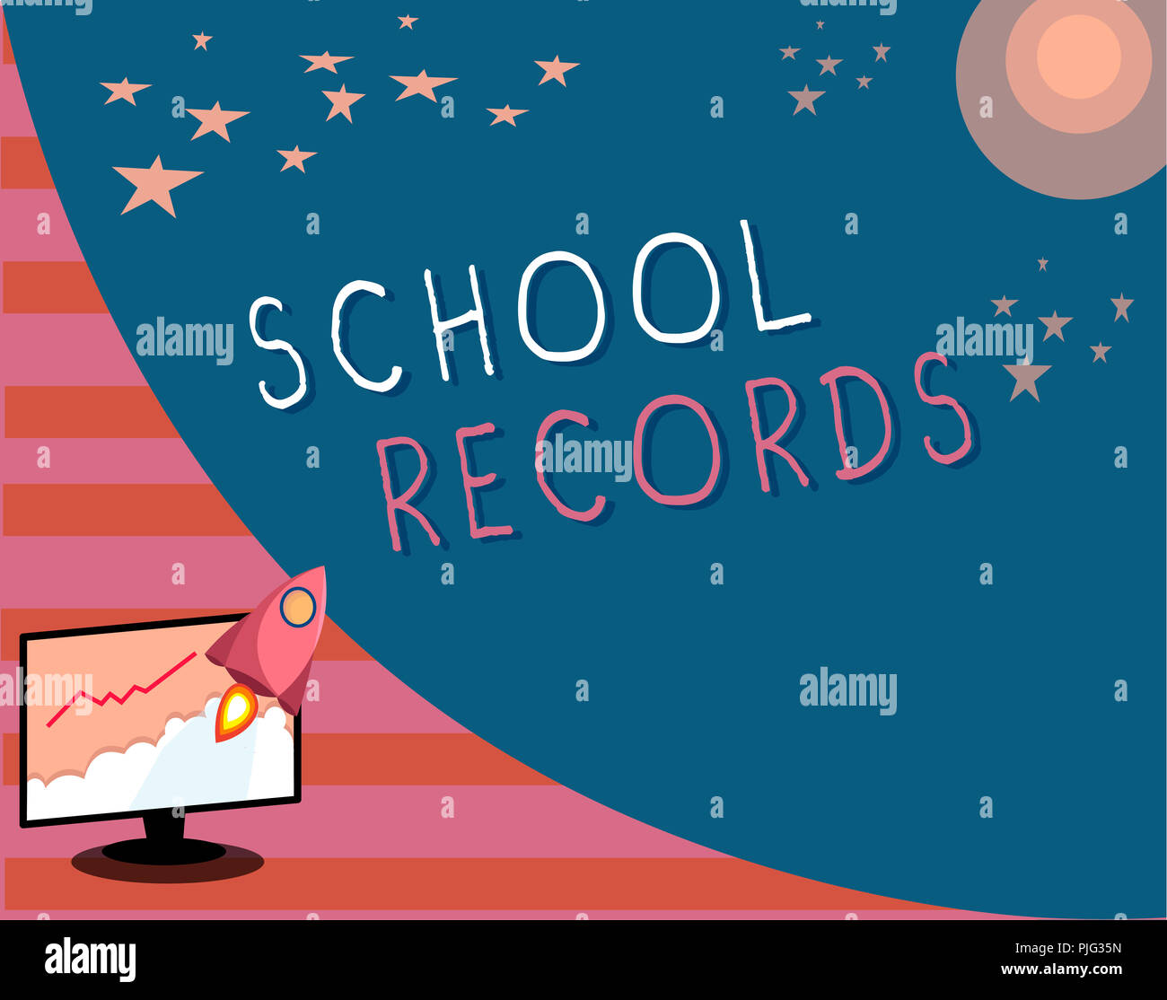 Writing note showing School Records. Business photo showcasing ...