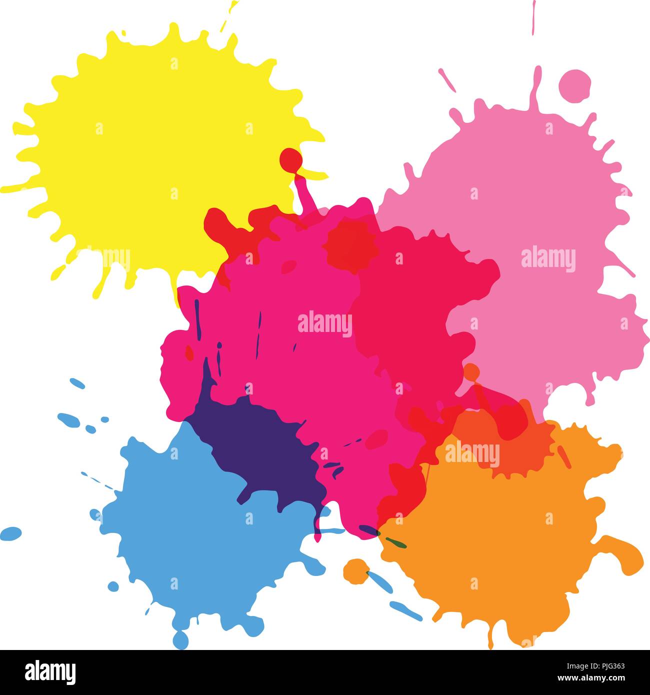 Vector illustration. Background of multi-colored blots of ink Stock ...