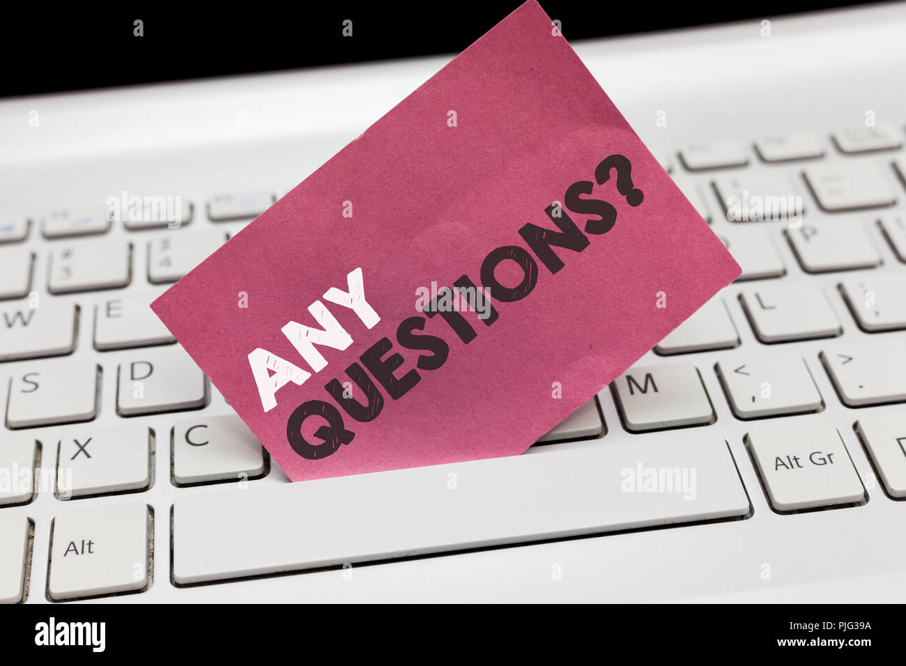 Conceptual hand writing showing Any Questions question. Business photo ...