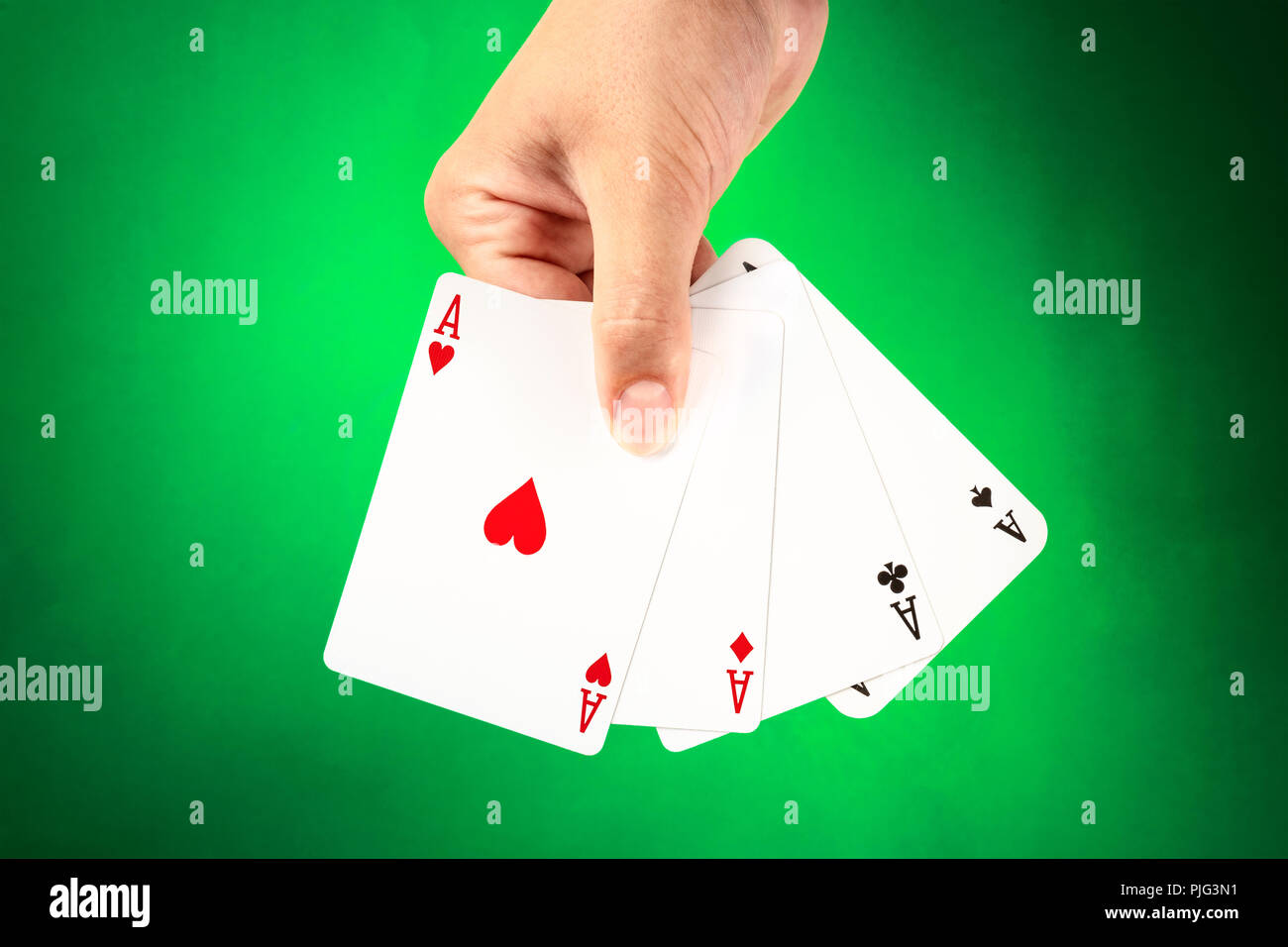 Four kind aces against black hi-res stock photography and images - Alamy