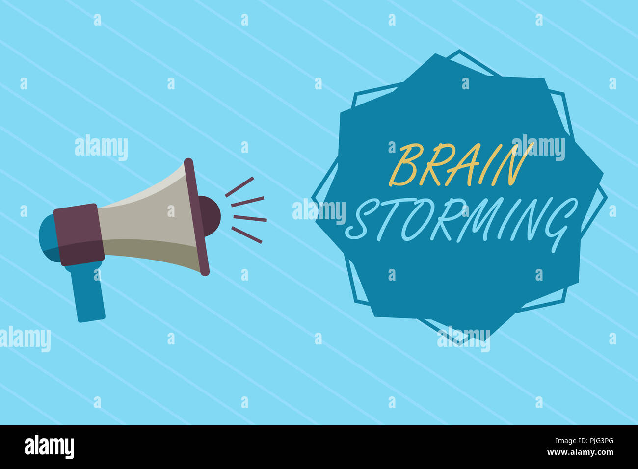 Conceptual hand writing showing Brain Storming. Business photo ...